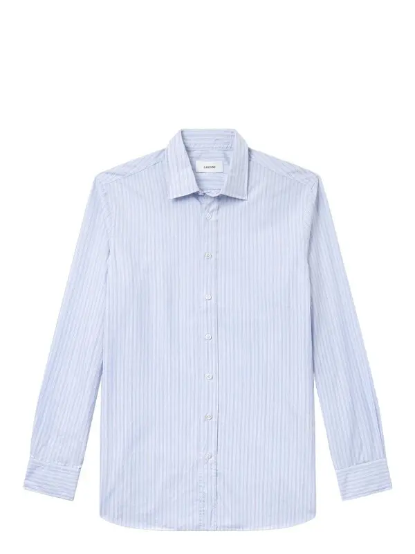 LARDINI Striped Cotton Shirt - Blue