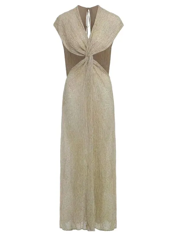 Savannah Morrow Fiori Twisted Maxi Dress - Neutrals