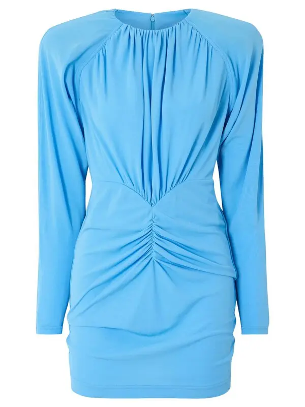 Stella McCartney Ruched Jersey Mini Dress - Blue