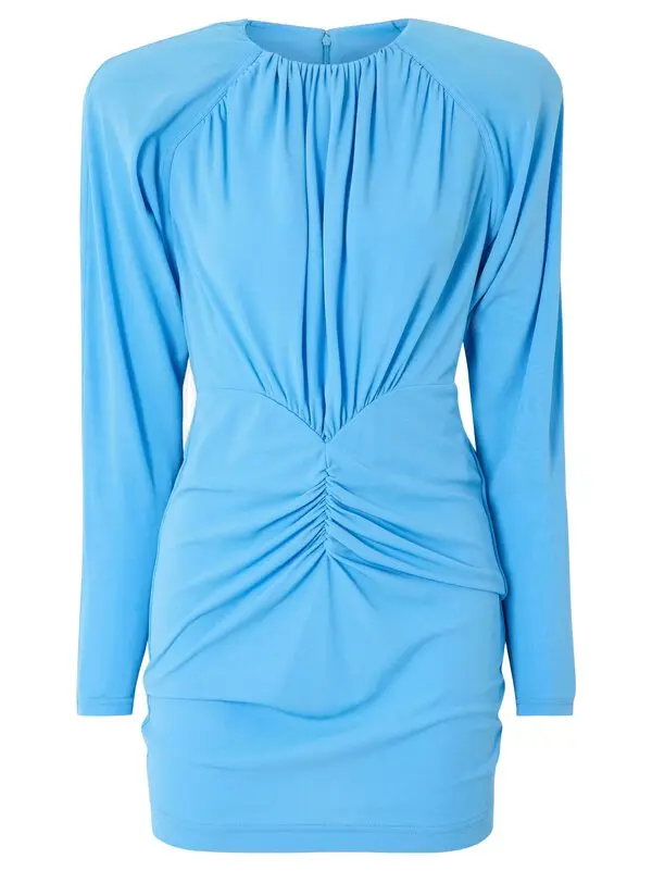 Stella McCartney Ruched Jersey Mini Dress - Turquoise