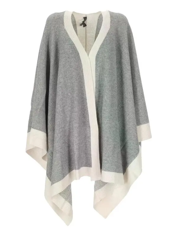 Lorena Antoniazzi V-neck Colorblock Cape - Grey