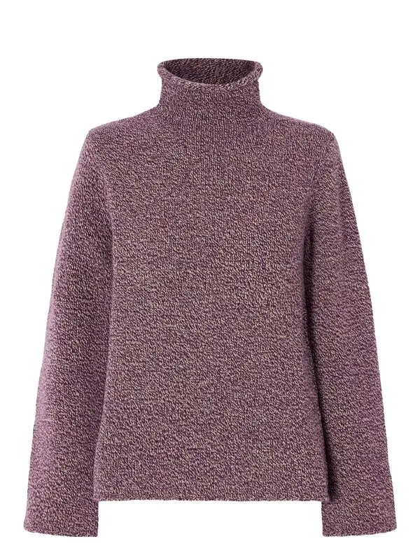THE ELDER STATESMAN Flow Cashmere Turtleneck Sweater - Burgundy