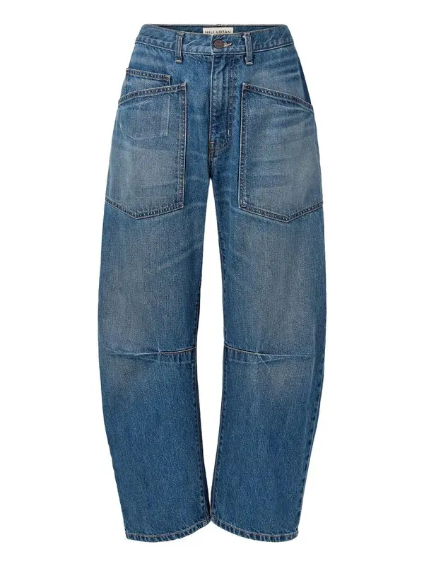 NILI LOTAN Shon High-rise Barrel-leg Jeans - Blue