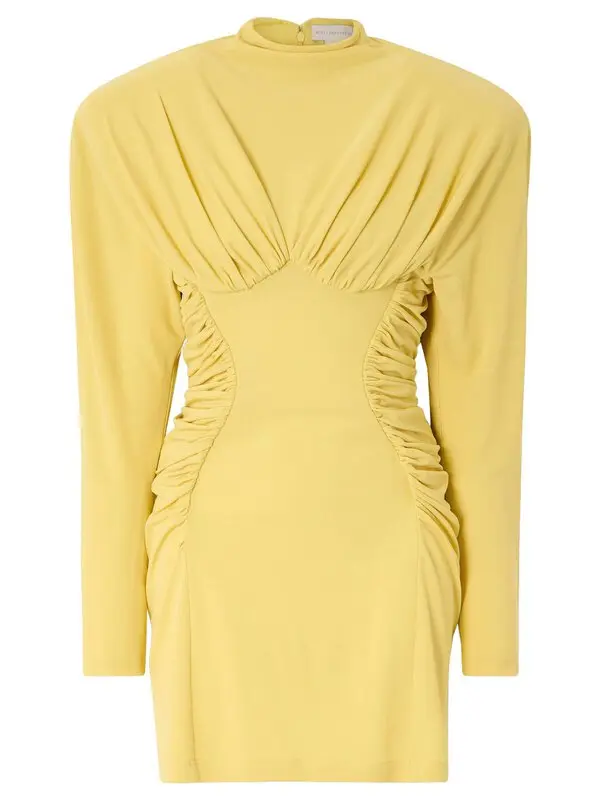 Stella McCartney Ruched Jersey Mini Dress - Yellow