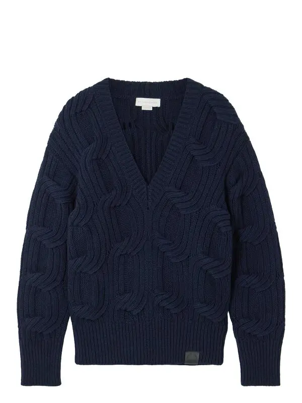 Stella McCartney Falabella Cable-knit Wool Sweater - Blue