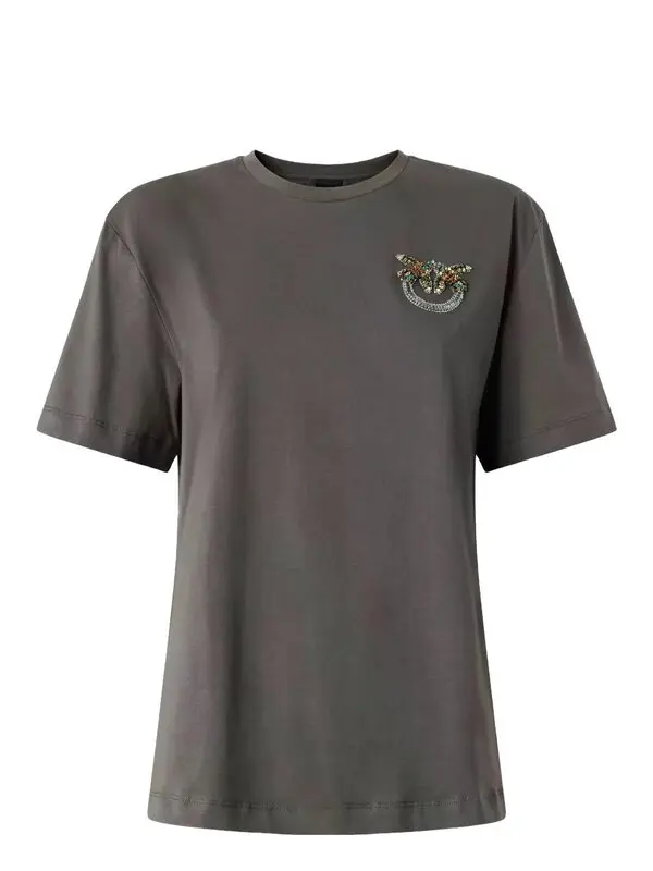 Pinko Embellished Crewneck T-shirt - Grey