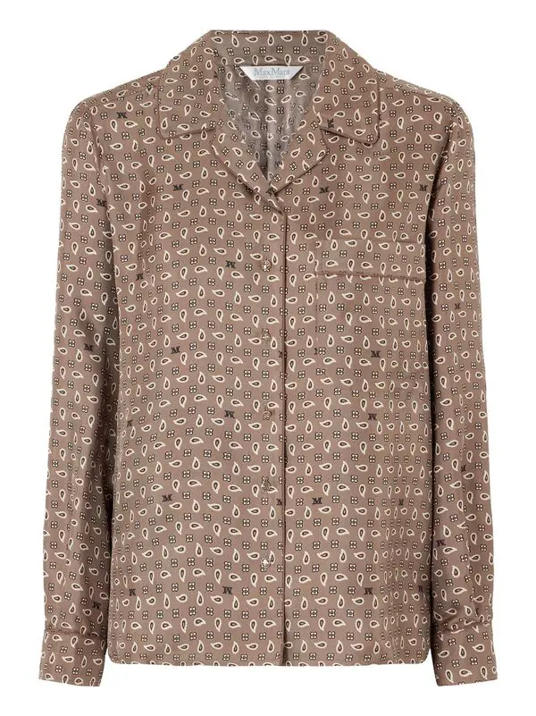 Max Mara Printed Silk-twill Shirt - Brown