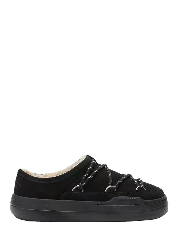 Moon Boot Park Lace-detail Shearling Slippers - Black