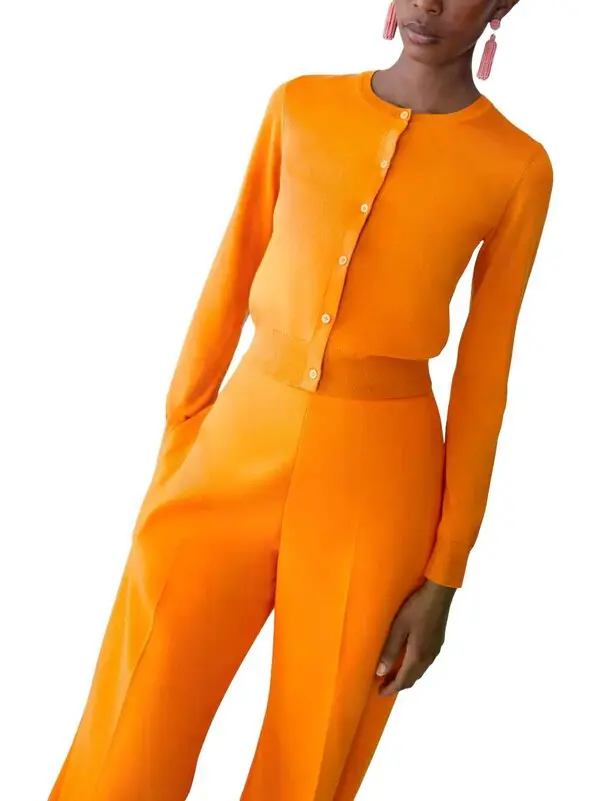 Carolina Herrera Crewneck Cardigan - Orange