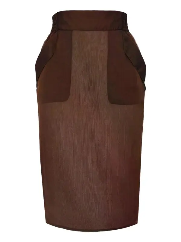 Saint Laurent Sheer Pocket Skirt - Brown