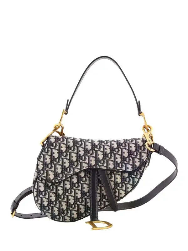 Dior Saddle Handbag Oblique Canvas Medium - Blue