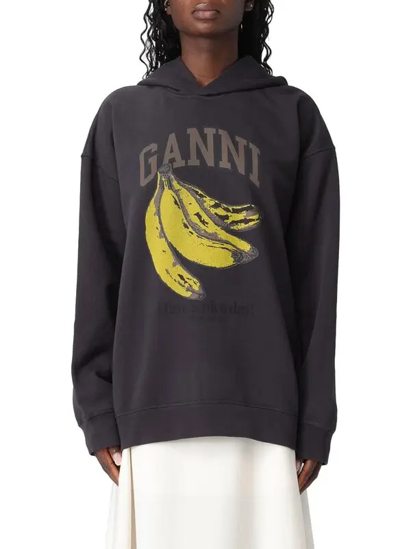GANNI Printed Sweatshirt - Charcoal