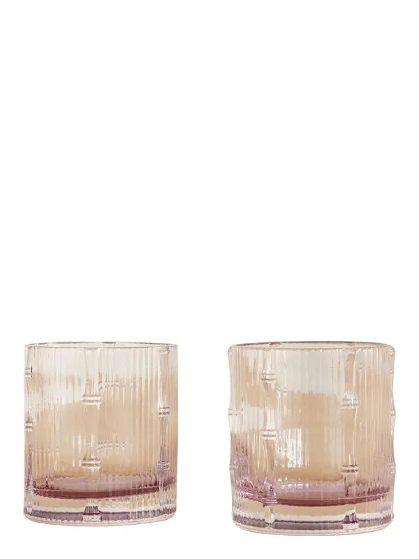 La DoubleJ Set Of Two Crystal Tumblers - Pink