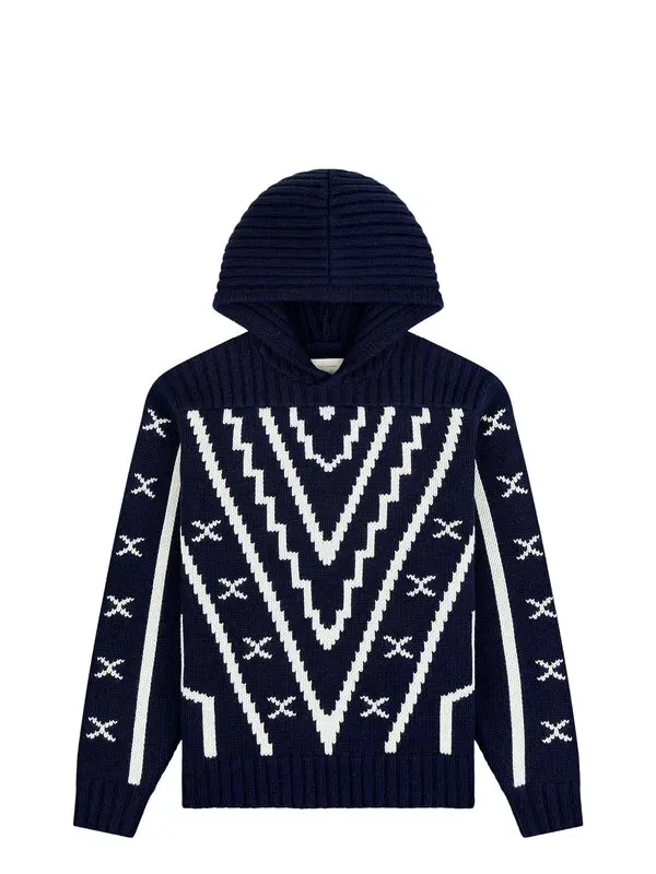 Aimé Leon Dore Nordic Knit Hoodie - Blue