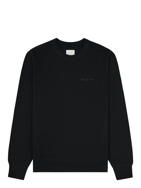 Aimé Leon Dore Tonal Logo Crewneck Sweatshirt - Black
