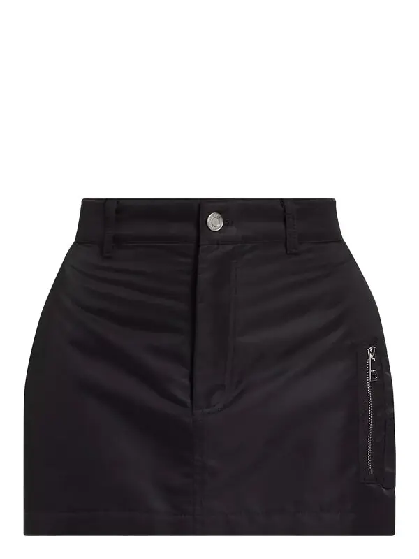 PURPLE BRAND Woven Mini Skirt - Black