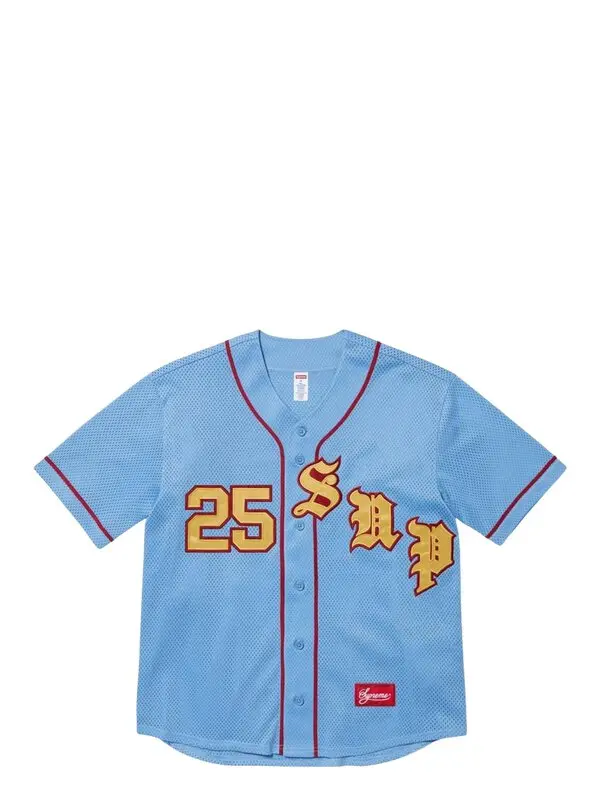 Supreme Old English Baseball Jersey - Blue