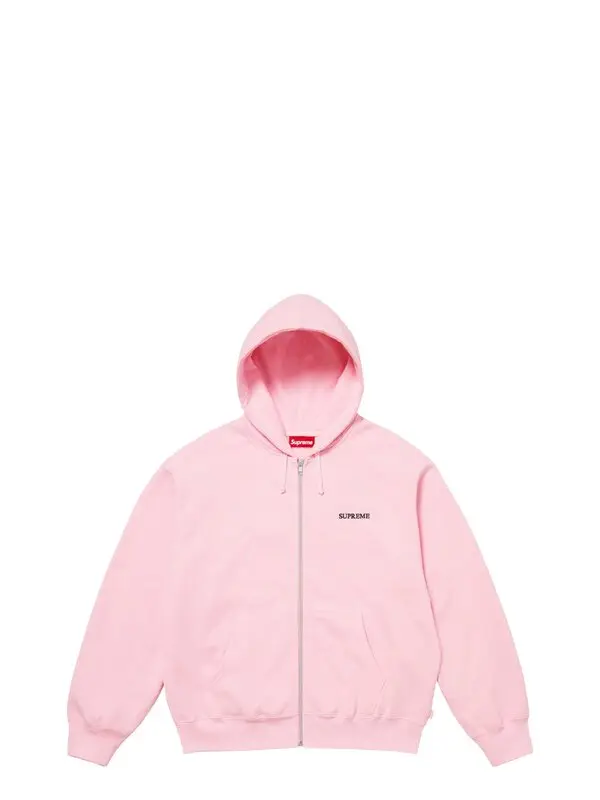 Supreme Zip Up Hooded Sweatshirt - Pink