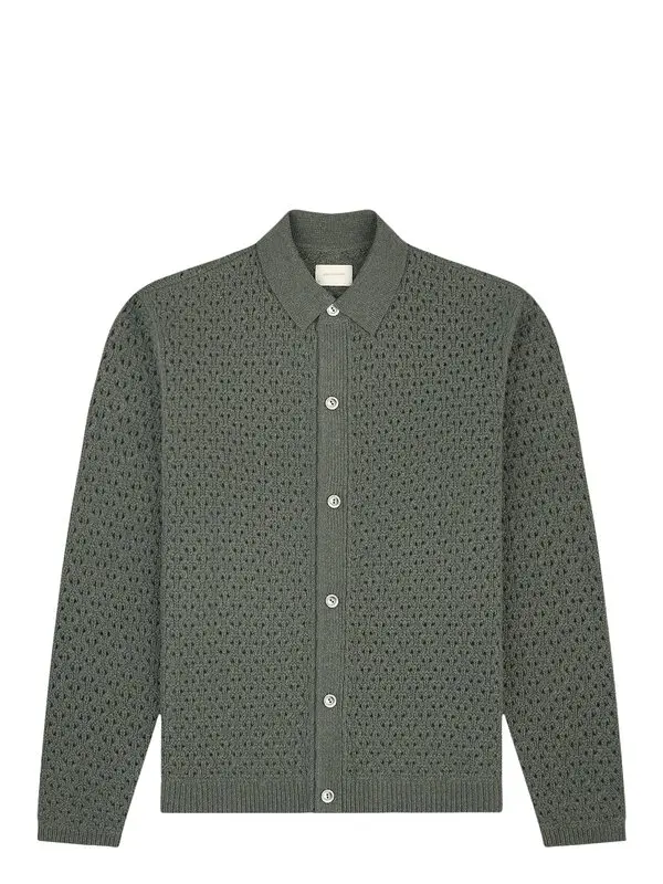 Aimé Leon Dore Knit Polo Cardigan - Green