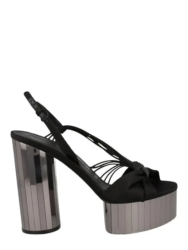FERRAGAMO Sabrina Mirrored Platform Heels - Black