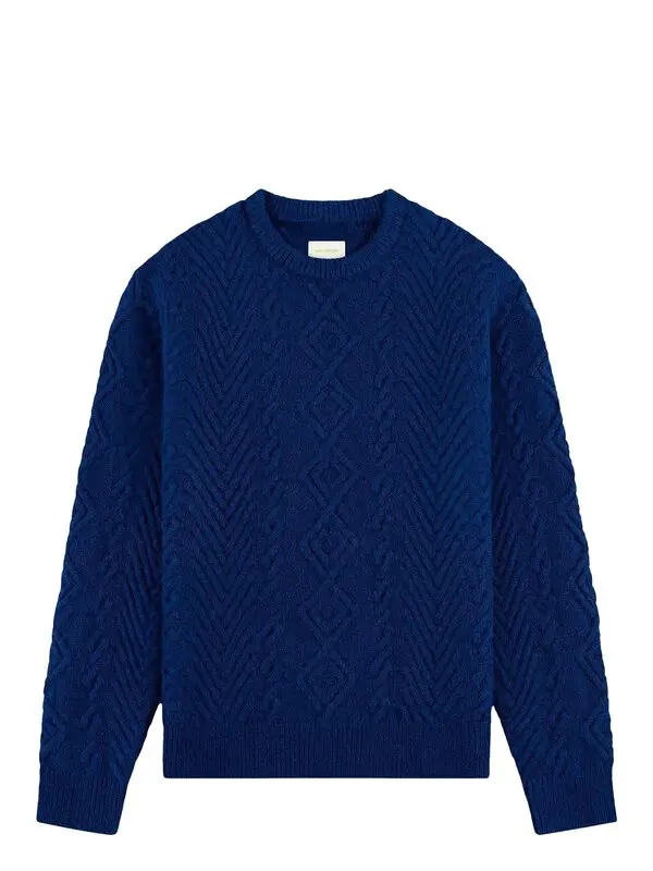 Aimé Leon Dore Fisherman Cable Knit Sweater - Blue