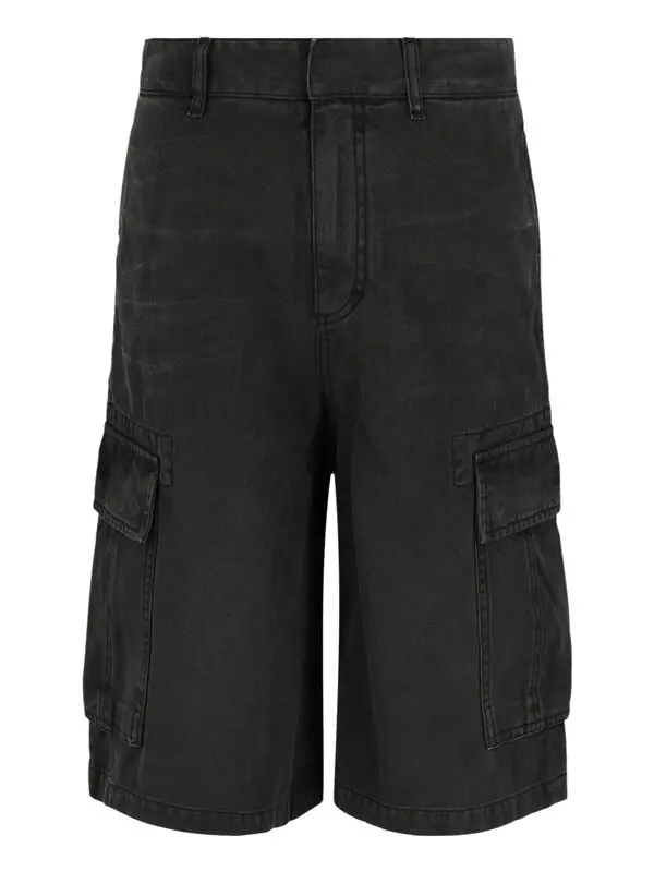 Givenchy Embroidered Cargo Denim Shorts - Black
