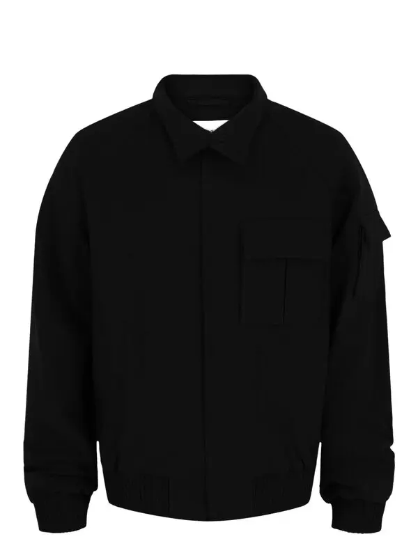 FERRAGAMO Cropped Bomber Jacket - Black