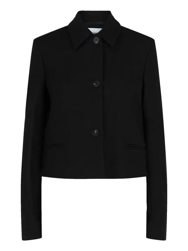 FERRAGAMO Single-breasted Cropped Blazer - Black