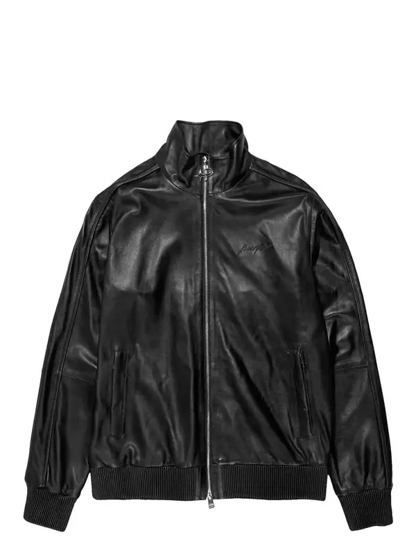 PURPLE BRAND Leather Zip-up Jacket - Black