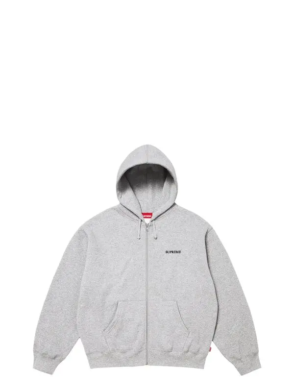 Supreme Zip Up Hooded Sweatshirt - Grey