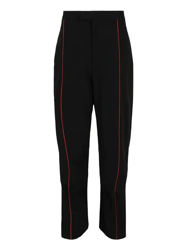 FERRAGAMO Contrasting Trim Straight Leg Track Pants - Black