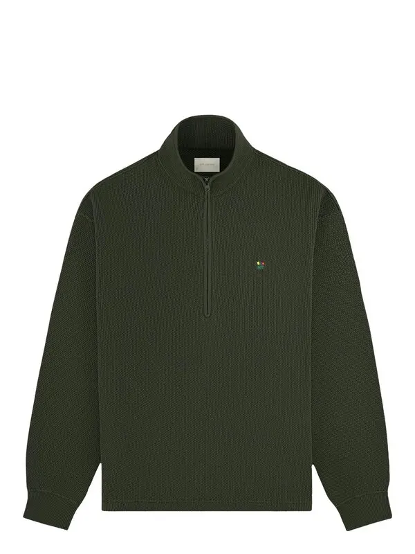 Aimé Leon Dore Crest Piqué Half-zip Pullover - Green