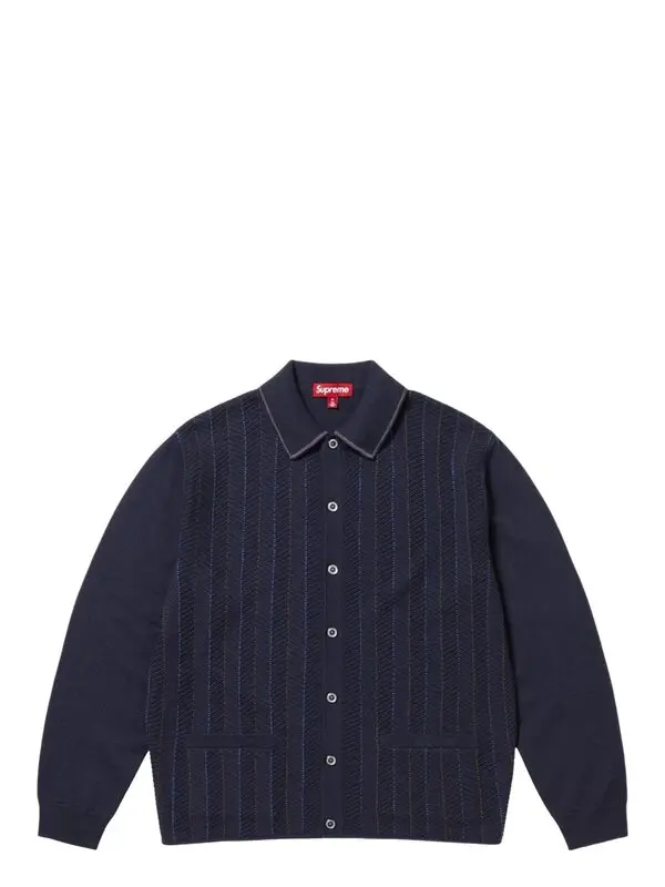 Supreme Herringbone Cardigan - Blue