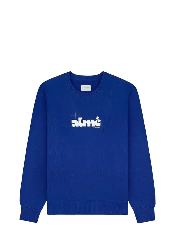 Aimé Leon Dore Drafting Logo Crewneck Sweatshirt - Blue