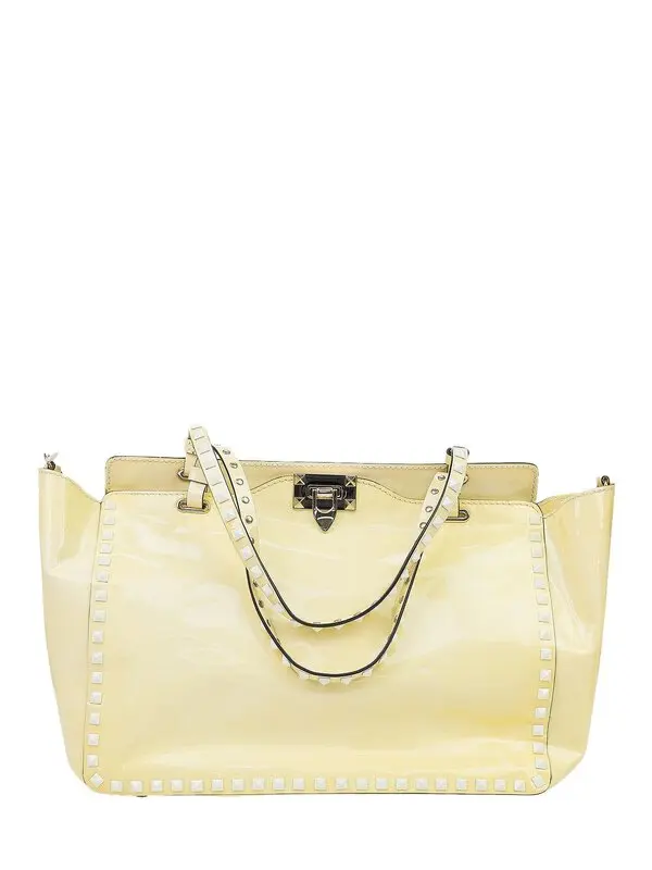 Valentino Garavani Rockstud Trapeze Medium Tote - Yellow