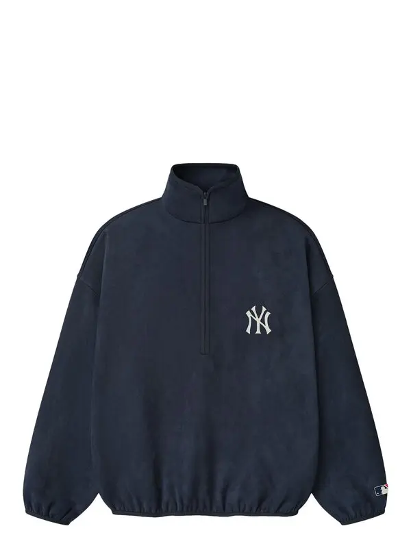 Fear Of God Yankees Suede Fleece Half Zip - Blue