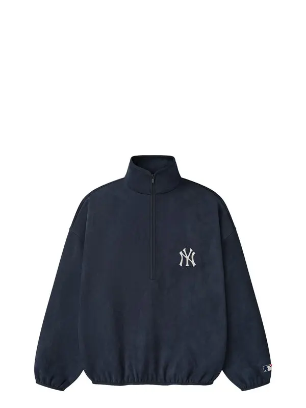 Fear Of God Yankees Suede Fleece Half Zip - Blue