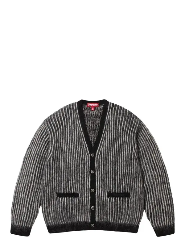 Supreme 2-tone Mohair Cardigan - Black