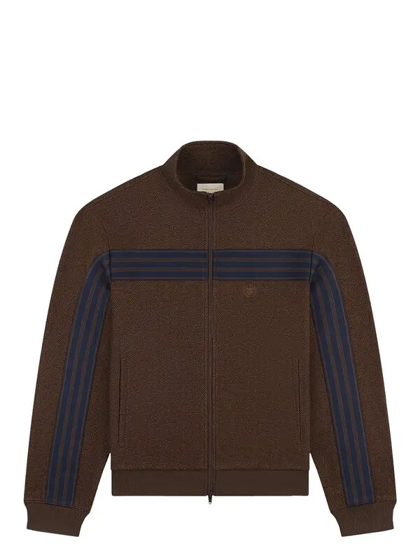 Aimé Leon Dore Wool Herringbone Track Jacket - Brown