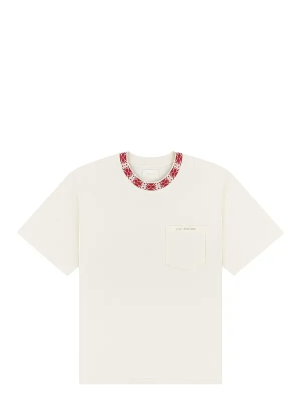 Aimé Leon Dore Jacquard Collar Pocket Tee - Cream