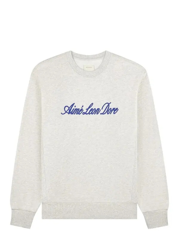 Aimé Leon Dore Vintage Script Crewneck - White