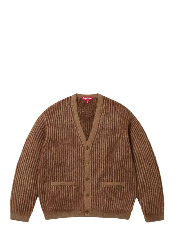 Supreme Two-tone Mohair Cardigan - Brown