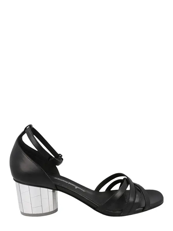FERRAGAMO Flor 55 Sandal - Black
