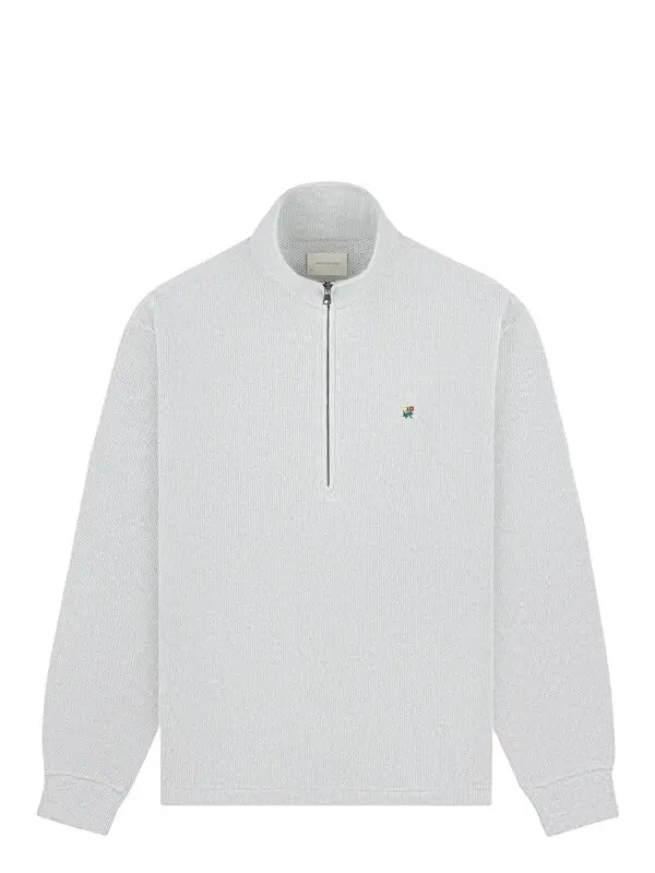 Aimé Leon Dore Crest Piqué Half-zip Pullover - Cream