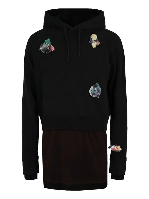 Givenchy Cotton Decal Overlapped Hoodie - Multicolor