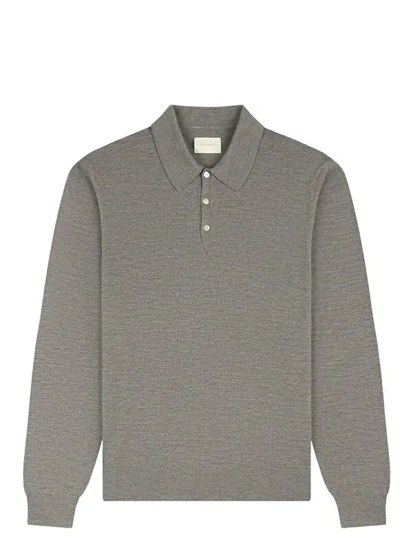 Aimé Leon Dore Long-sleeve Merino Polo - Grey
