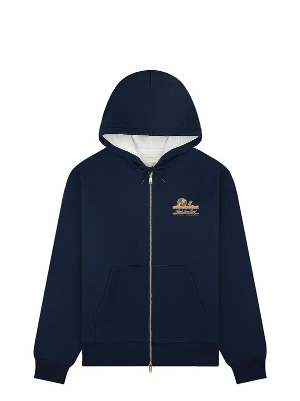 Aimé Leon Dore Unisphere Waffle Lined Full-zip Hoodie - Blue