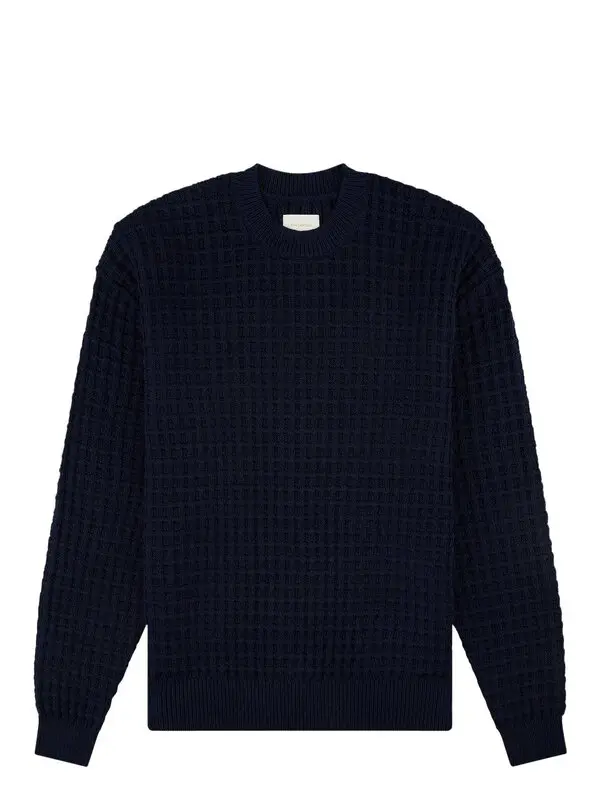 Aimé Leon Dore Waffle Crewneck Sweater - Blue