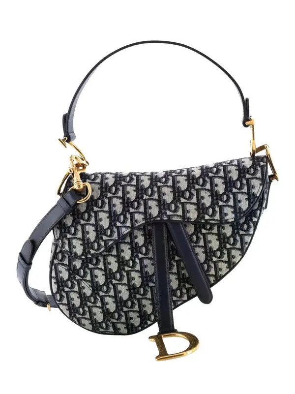 Dior Saddle Handbag Oblique Canvas Medium Shoulder Bag - Blue
