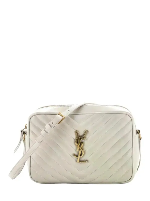 Saint Laurent Lou Camera Bag Matelasse Chevron Leather Small Crossbody Bag - Black